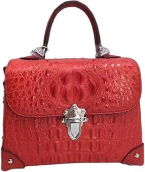 Generic Sac cabas pour femme, cr&eacute;ateur de mode, en cuir de crocodile v&eacute;ritable, petit sac &agrave; main prune pour femme, en cuir dalligator v&eacute;ritable, orn&eacute; de clous