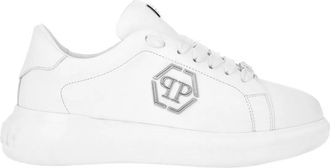 Philipp Plein Low-Top Sneaker - Lo-Top Turnschuhe Hexagon - Gr. 37 (EU) - in Wei&szlig; - f&uuml;r Damen