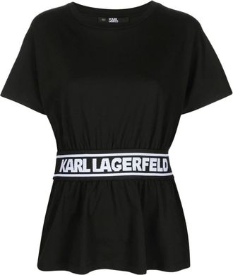 Karl Lagerfeld Femme, Tops, Noir, Taille: 38 FR 999 T-shirt Fascia C/logo
