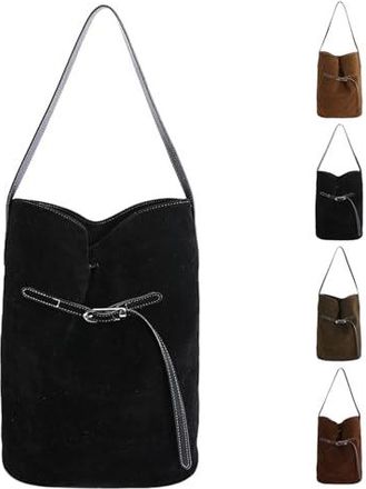 Generic Kexpery Sac &agrave; bandouli&egrave;re en daim synth&eacute;tique pour femmes avec boucle de ceinture grand mod&egrave;le Hobo pour travail voyage