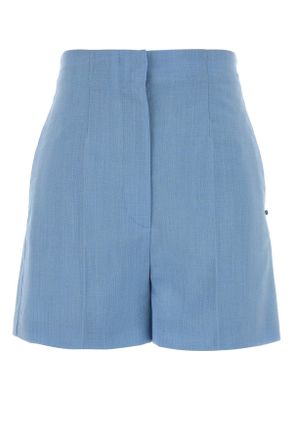 Sportmax Virgin Wool Blend Bermuda Shorts - Blue