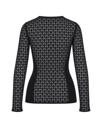 Patrizia Pepe Lace-Effect Knit Sweater - Black