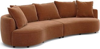 Vente-Unique Sofa 4-Sitzer - Chenille-Stoff - Terrakotta - CEPRANO de Maison C&eacute;phy
