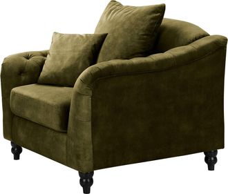 Red Living home24 Sessel Lovis Grün Samt Tomi 104 x 90 x 95cm