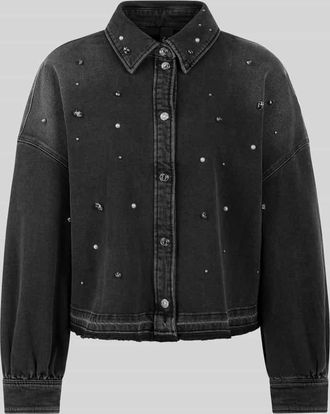 Marc Cain Jeansjacke mit Perlen und Strasssteinen