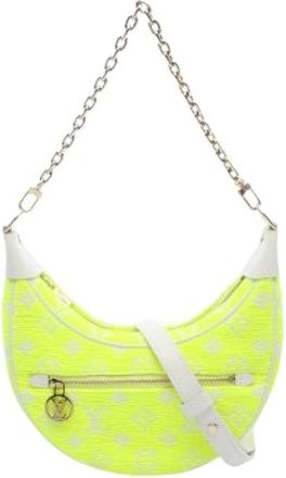 Louis Vuitton Pre-owned Sac bandouli&egrave;re en velours jacquard Monogram Loop - Femme - Pre-owned - Jaune - Taille: ONE Size