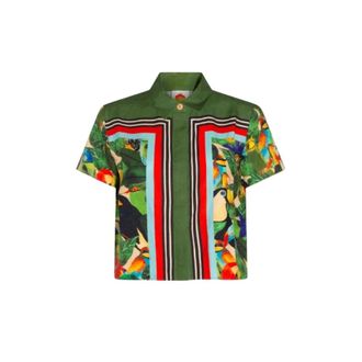 Farm Rio Bird Leaves Shirt - - Blouses & Shirts - Damen - Mehrfarbig - L