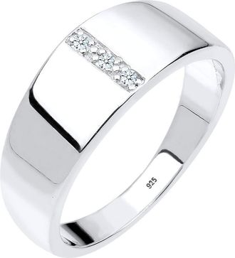 DIAMORE Elli DIAMONDS Ring Damen Basic Bandring Diamant (0.015 ct.) in 925 Sterling Silber