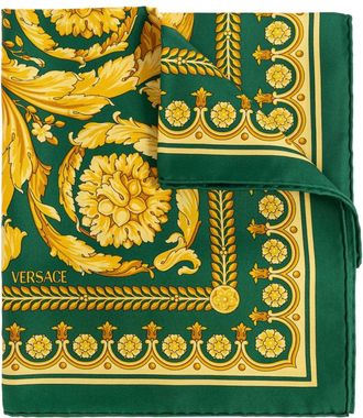 Versace Homme, Accessoires, Vert, Taille: ONE Size Barocco Large Silk Foulard