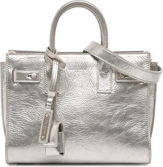 Saint Laurent Hobo Bags - Nano Metallic Crinkled Calfskin Supple Sac De Jour - Gr. unisize - in Silber - für Damen