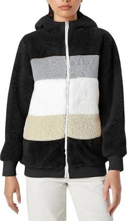 Generic Sweat à capuche en polaire pour femme, veste en peluche, manteau dhiver en polaire pelucheuse 2024, cardigan uni/patchwork avec vêtements dextérieur p