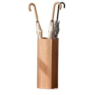 Generic Porte-parapluie en bois massif pour entrée, support autonome pour cannes et bâtons de marche, poubelle à parapluie durable pour la maison et le bureau