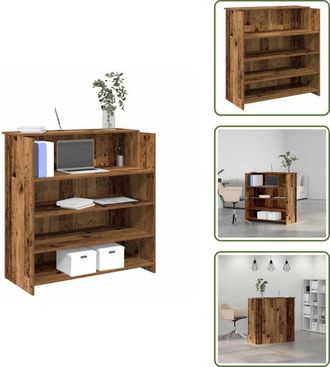 vidaXL Comptoir de caisse - vidaXL Bureau de r&eacute;ception vieux bois 100x50x103,5cm bois ding&eacute;nierie - Rangement bureau