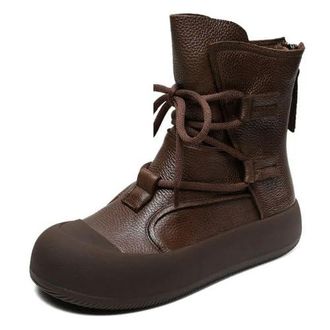 Generic QXDZSW Bottines romaines r&eacute;tro pour femme avec fermeture &eacute;clair &agrave; plateforme &eacute;paisse dans le dos confortables et tendance d&eacute;contract&eacute;es, Peluche court