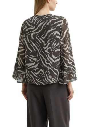 Comma Chiffonbluse mit grafischem Print und Volants / 3/4-Arm