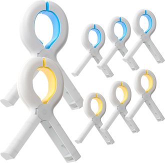 Zeno Zeno Handtuchklammern Strand - 8 St&uuml;ck Extra Gro&szlig;e Strandtuchklammern 9,5 cm -4 Handtuchclips f&uuml;r Strandliegen, Pool & Camping - Starke Strandtuch Cli