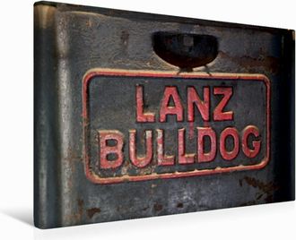 Calvendo Premium Textil-Leinwand 45 x 30 cm Quer-Format Traktoren - Embleme: Lanz Bulldog | Wandbild, HD-Bild auf Keilrahmen, Fertigbild auf hochwertigem Vlies