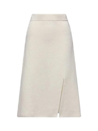 Moncler Ribbed Midi Skirt - White