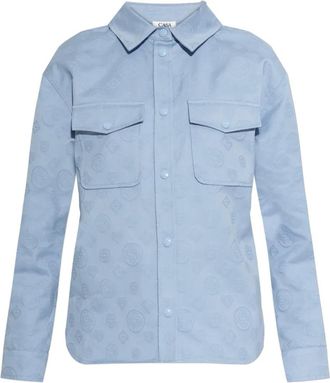 Casablanca Femme, Blouses et Chemises, Bleu, Taille: 36 FR Monogram Long Sleeve Shirt