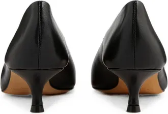 Le Monde Beryl Womens Kitten Heel Pumps Babouche Leather Black Calf High Shoes
