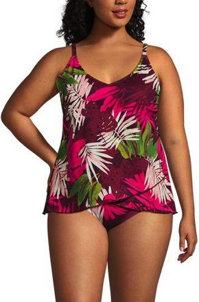 Lands End Tankinitop mit Tulpensaum chlorresistent, Damen, Größe:52-54 plus, Rot, Nylon-Mischung, by Lands End