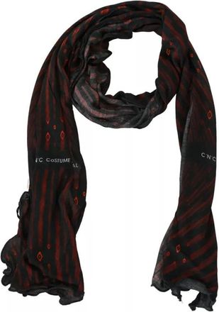 Dolce & Gabbana Mens Black Red Viscose Foulard Branded Scarf And