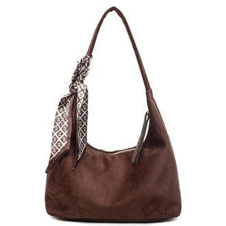 Generic Sac fourre-tout en faux su&egrave;de &eacute;l&eacute;gant pour femmes, sac &agrave; &eacute;paule tendance avec zip et grande capacit&eacute;, sacs de voyage, scolaire, quotidien, forfait pou