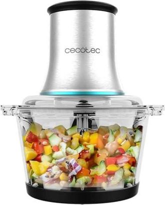 Cecotec Zerkleinerer ChopBeat 2000 Vindaloo Glass, 500W, Hacken, Zerkleinern, Schneiden, 4 Edelstahlklingen, 2 Geschwindigkeiten, Glasbeh&auml;lter 500g, Rutschfes