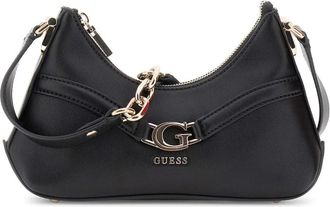 Guess Femme, Sacs, Noir, Taille: ONE Size Sac bandouli&egrave;re en simili cuir noir