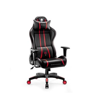Diablo Chairs Gaming-Stuhl X-One 2.0 Kleiner Drehstuhl Ergonomischer Stuhl Mit Kopfst&uuml;tze Und Lendenkissen &Ouml;ko-Leder HDS Tilttech System HR-Schaumf&uuml;llung 64x