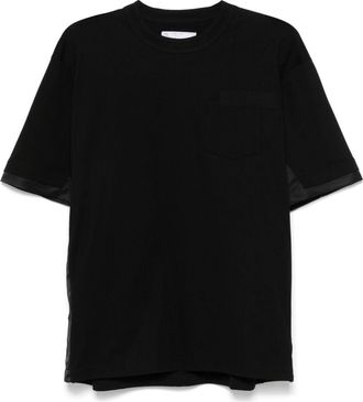 sacai T-Shirt aus Baumwolljersey - Schwarz