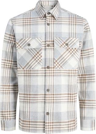 Jack & Jones Jprrayle Sweat-Shirt &agrave; Carreaux chin&eacute; L/S Sn, Ermine, XL