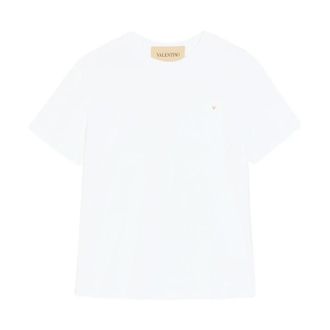 Valentino Baumwoll-T-Shirt mit VLogo - - Tops - Herren - Wei&szlig; - L