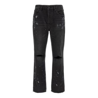 Purple Homme, Jeans, Noir, Taille: W32 P011 Knee Slit Paint Jeans