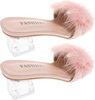 BESPORTBLE Sandales &agrave; Talons &Eacute;pais pour Femme &agrave; Bout Ouvert en PU Et Caoutchouc, Pantoufles D&eacute;t&eacute; L&eacute;g&egrave;res Roses, Pointure 40, Mode Plage Et D&eacute;tente &Eacute;t&eacute;