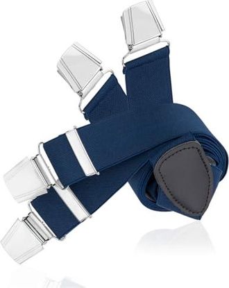 Lindenmann Mens Braces/Suspenders/mens suspenders, Y-shape with strong clip, 35 mm stetch, XXL, navy, 9173-505, Gr&ouml;&szlig;e/Size:150, Farbe/Color:bleu