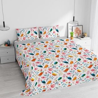 Italian Bed Linen Watercolor Bettwäsche-Satz, Baumwolle, 09, Doppelbett