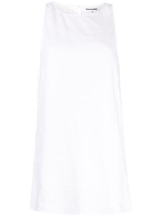 Reformation robe en lin Jill à coupe courte - Blanc