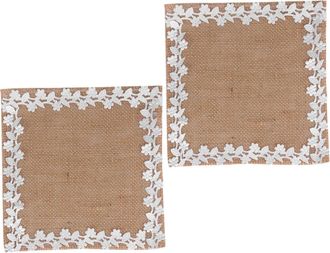 Angoily 2 St&uuml;ck Teiliges American-Style Platzset mit Spitzenrand Beige Tischset f&uuml;r Westliche Speisen Elegantes Platzdeckchen f&uuml;r Hochzeit und Restaurant Vint