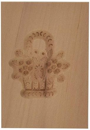 Städter 841178 Springerles- Model Blumenkorb Backform, Holz, braun, 8 x 5,5 x 3 cm