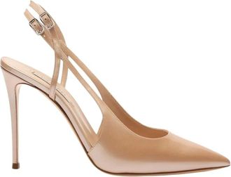Casadei Femme, Chaussures, Beige, Taille: 38 1/2 EU Julia Samurai Double Ceintures Slingback Pump