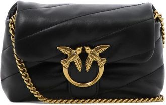 Pinko Pinko, Femme, Sacs, Noir, Taille: ONE Size Love Puffy Maxi Sac &Eacute;paule Matelass&eacute; en Cuir