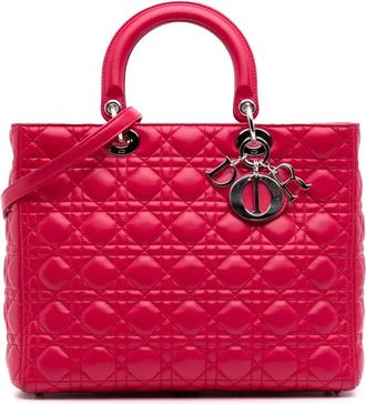 Dior grand sac à bandoulière Cannage Lady Dior (2011) - Rose