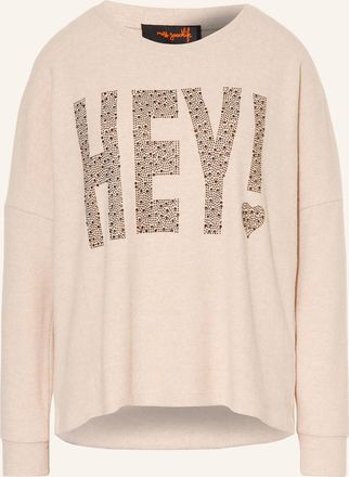 Miss Goodlife Miss Goodlife Oversized-Pullover Mit Schmucksteinen braun