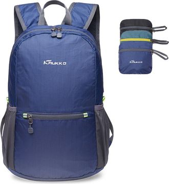 KAUKKO Wasserdicht Faltbarer Rucksack für Damen & Herren 18L - Ultra Leicht Tagesrucksack für den Alltag - Wanderrucksack Sportrucksack