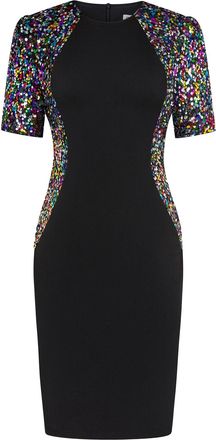 Grace Karin Damen Paillettenkleid Elegant, Rundhals Bodycon Glitzer Kleid Damen, Abend Party Rokabilly Kleider Festliche Bunt XXL