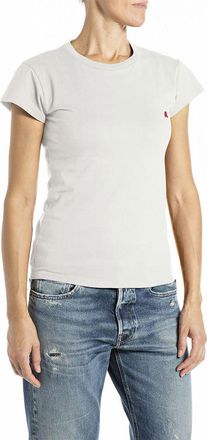 Replay Damen W3397B T-Shirt, 011 Natural White, X-Large