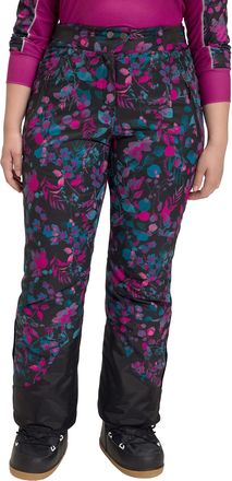 Ulla Popken Damen Skihose Bl&uuml;tenranken, Wasserfest Hose, Schwarz, 44 Gro&szlig;e Gr&ouml;&szlig;en EU