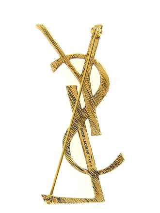 Saint Laurent Monogram Metal Earrings - Gold