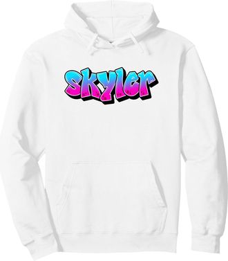 BDAZ Skyler Graffiti Personalisierter Name Blau Rosa Frauen M&auml;dchen Pullover Hoodie